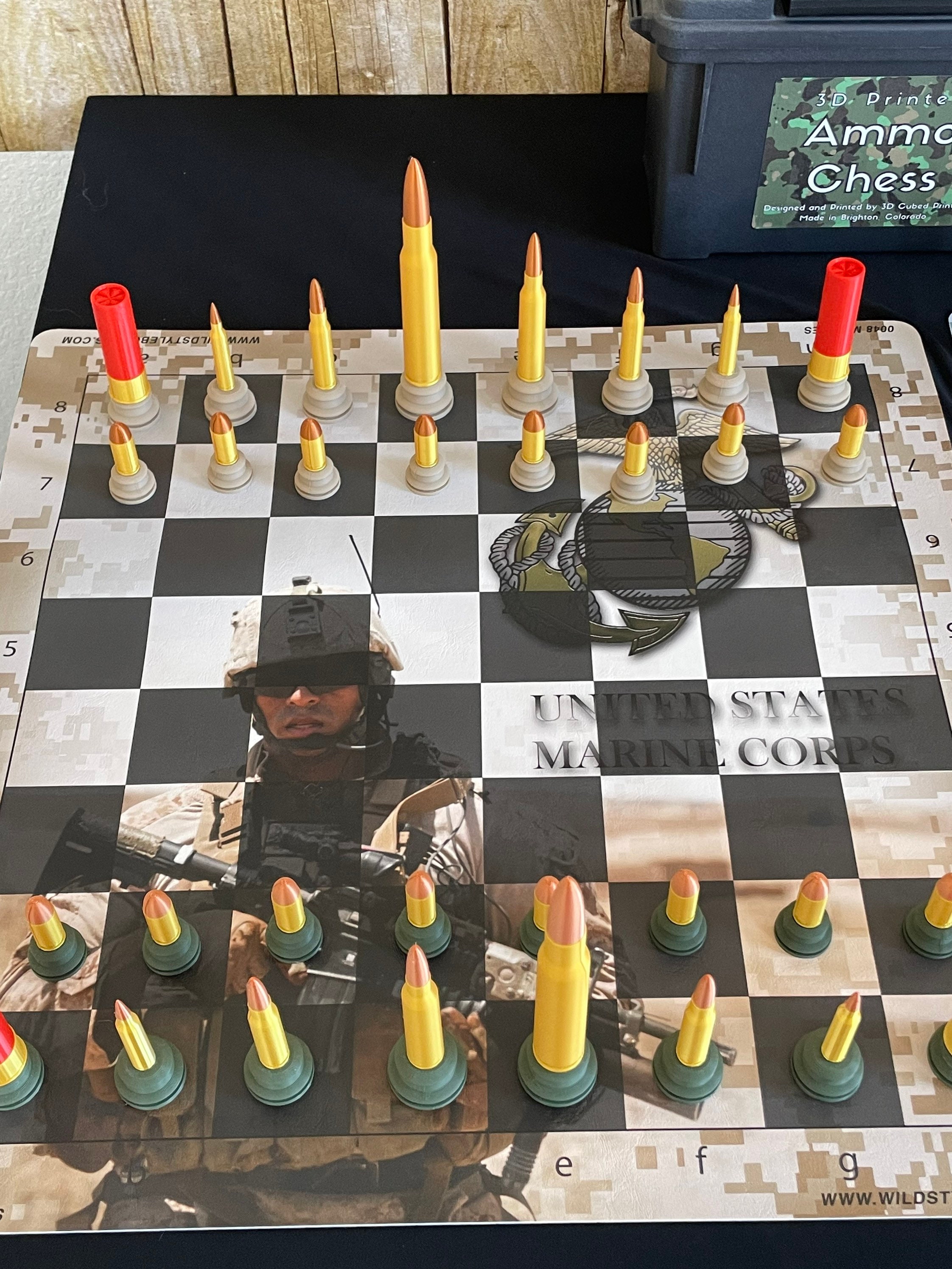 Ammunition Chess Set Military Themed Ammo and Bullet Chess - Etsy