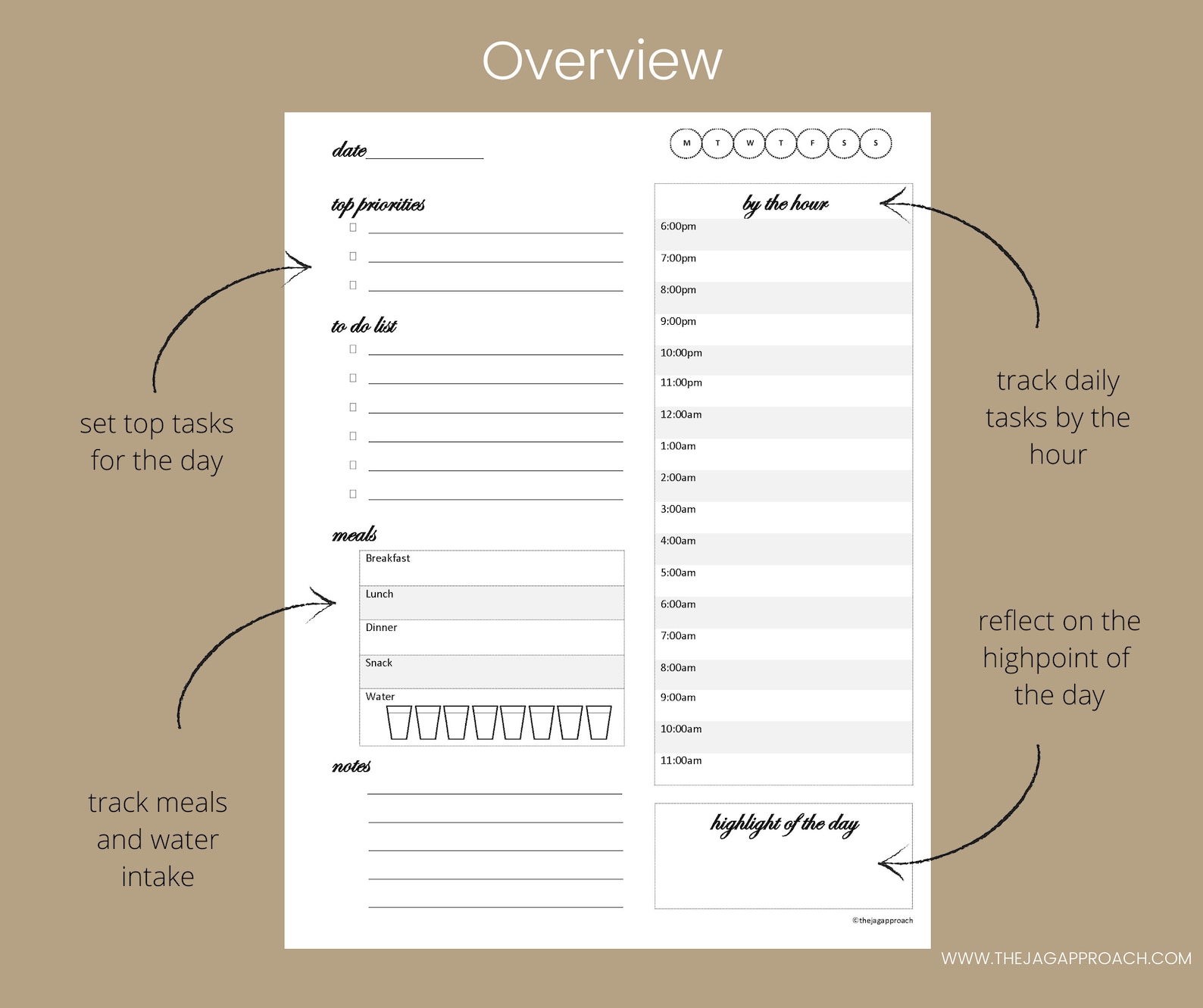 Night Shift Daily Planner Printable | Standard US Letter Size and ...