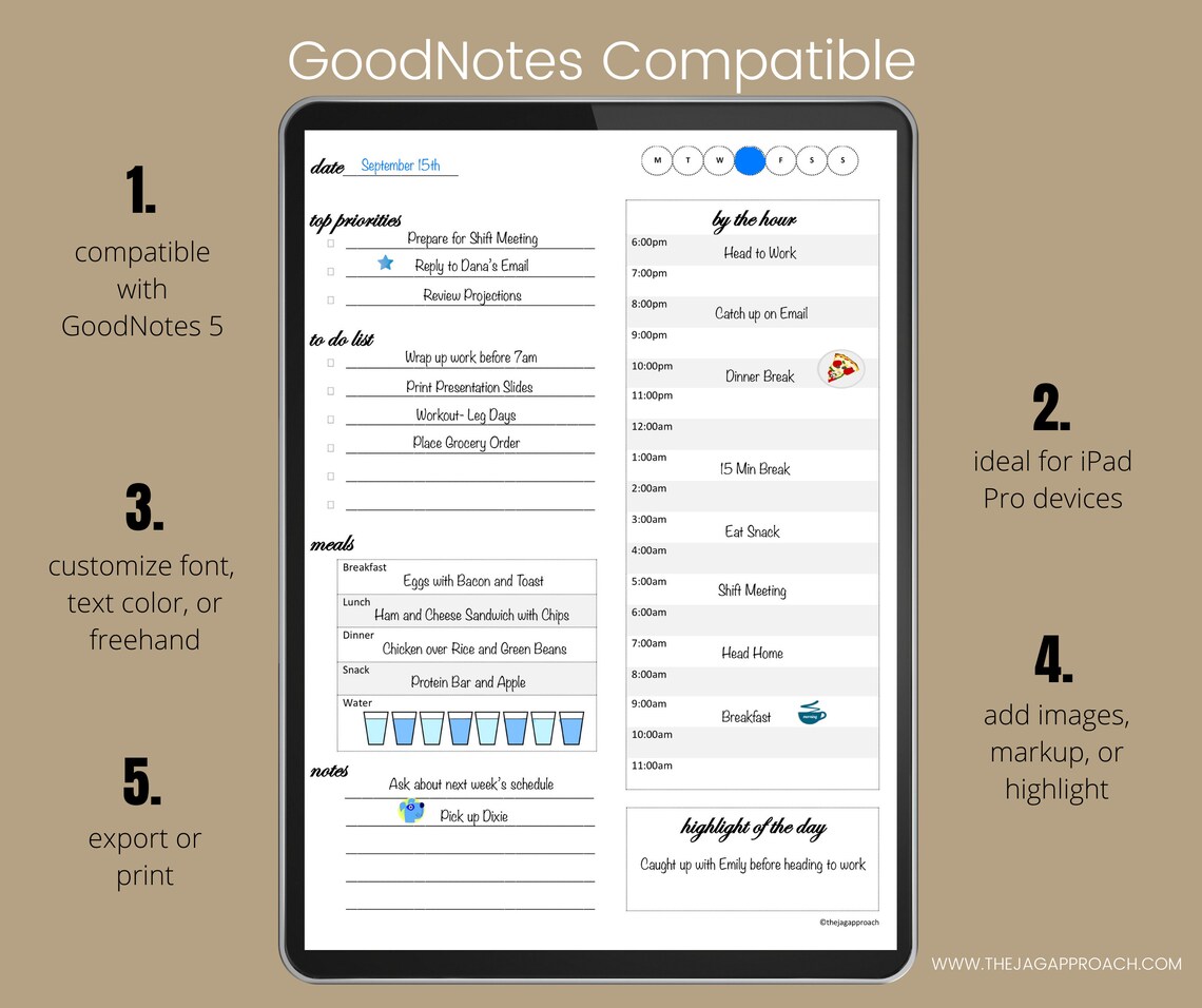 Night Shift Daily Planner Printable | Standard US Letter Size and ...
