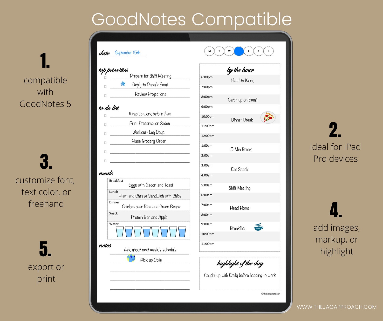 Night Shift Daily Planner Printable | Standard US Letter Size and ...