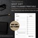 Night Shift Daily Planner Printable | Standard US Letter Size and ...