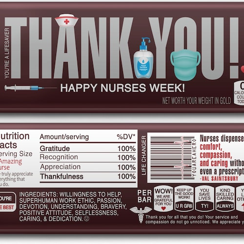 Printable Nurse Thank You Tags Nurse Appreciation Week Gift - Etsy