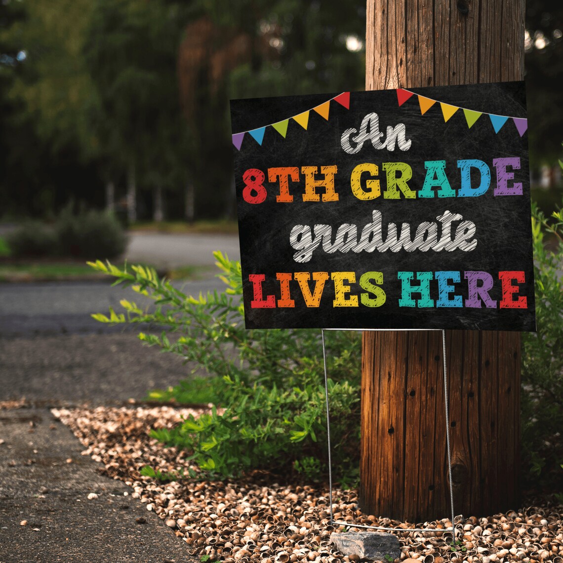 An 8th Grade Graduate Lives Here Yard Sign Digital Download. - Etsy