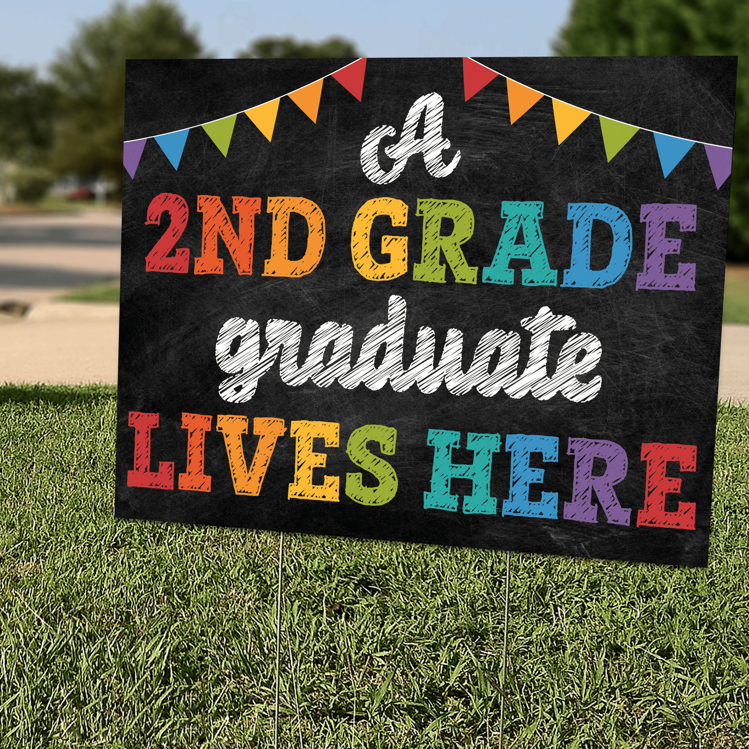 A Second Grade Graduate Lives Here Yard Sign . 2nd Grade - Etsy