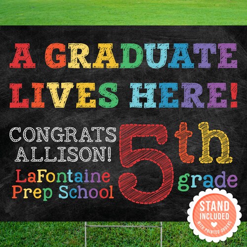 5th Grade Graduate Yard Sign Elementary Graduation Sign 5th - Etsy