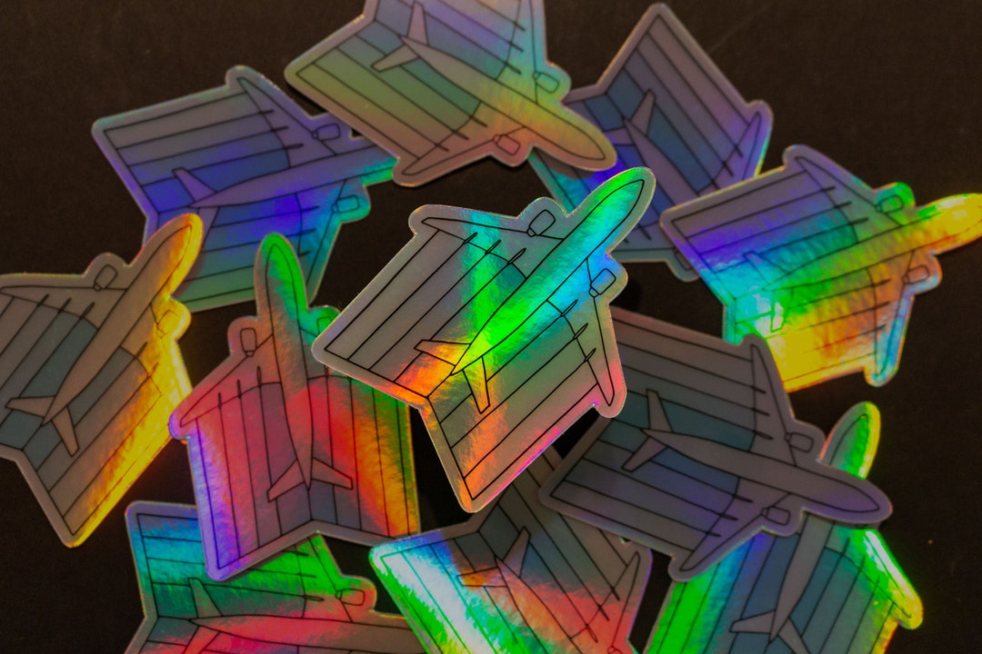Holographic Airplane Vinyl Sticker - Etsy