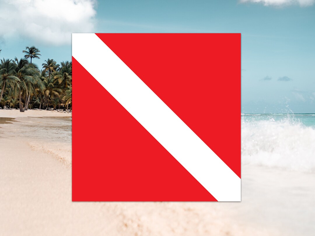 SCUBA Diver Flag Vinyl Sticker - Etsy