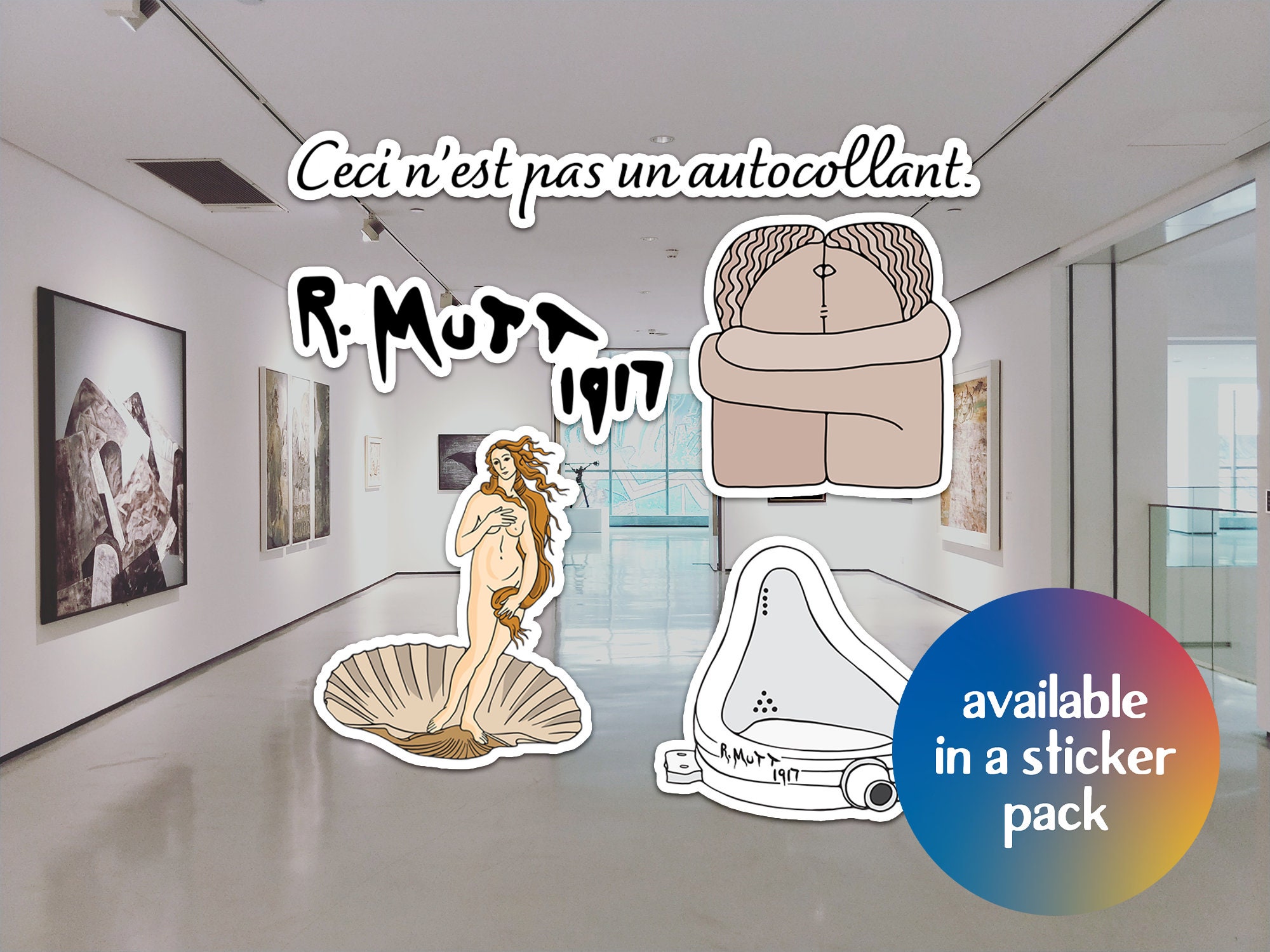 R. Mutt 1917 Fountain Duchamp Famous Art Vinyl Sticker - Etsy