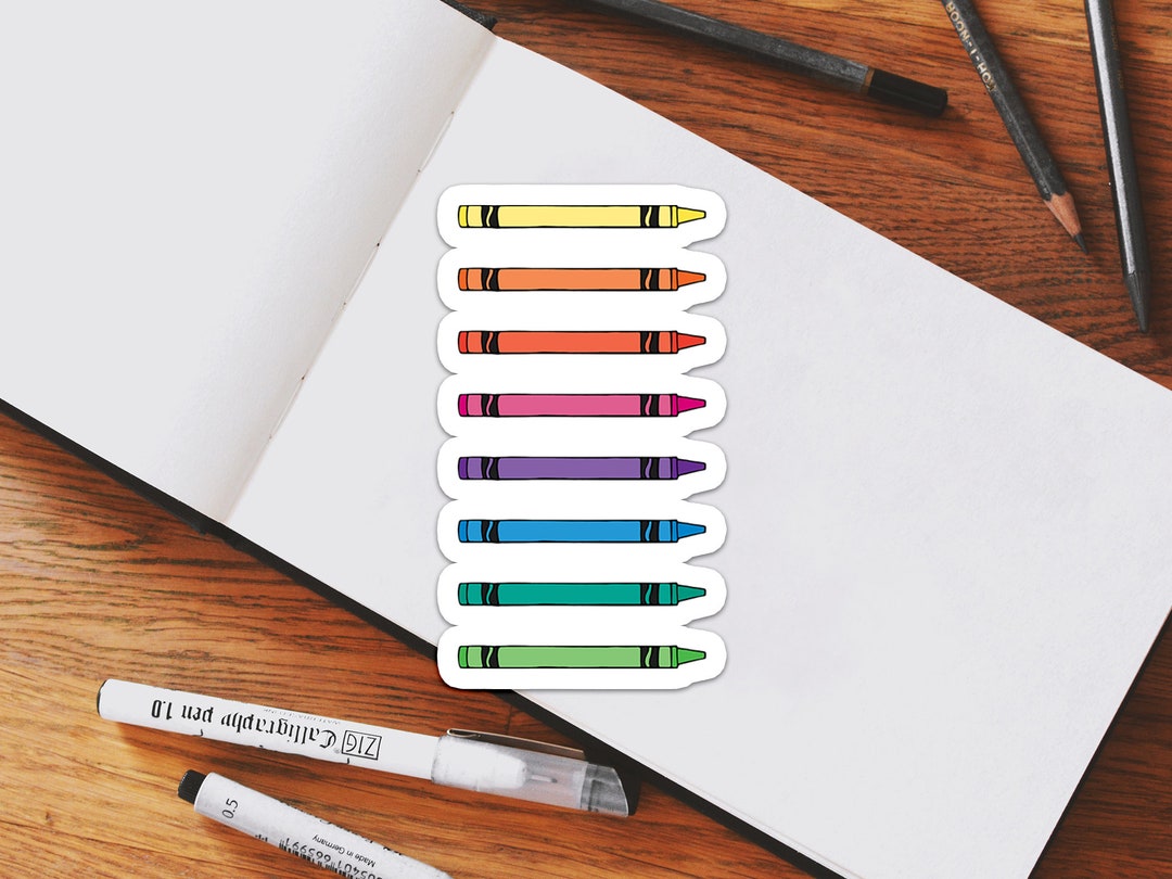 Colorful Crayon Set Vinyl Sticker - Etsy