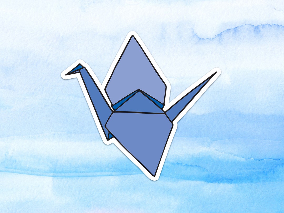 Origami Paper Crane Vinyl Sticker - Etsy