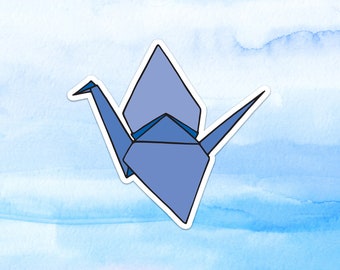 Origami Crane Vinyl Sticker - Etsy