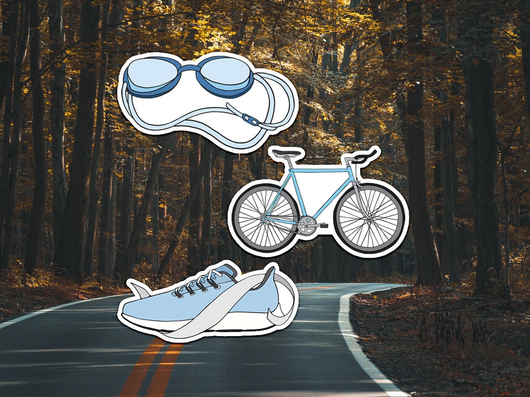 Triathlon Vinyl Sticker Pack | Swim Goggles, Bicycle, Running Shoe - Etsy
