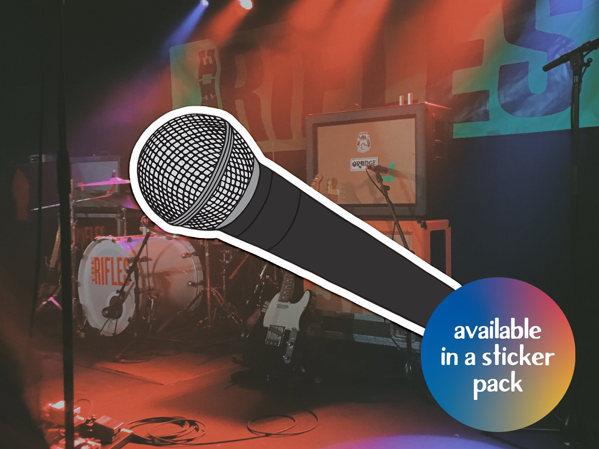 Holographic Microphone Vinyl Sticker - Etsy