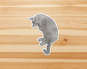 Grey Cat Sticker | Etsy