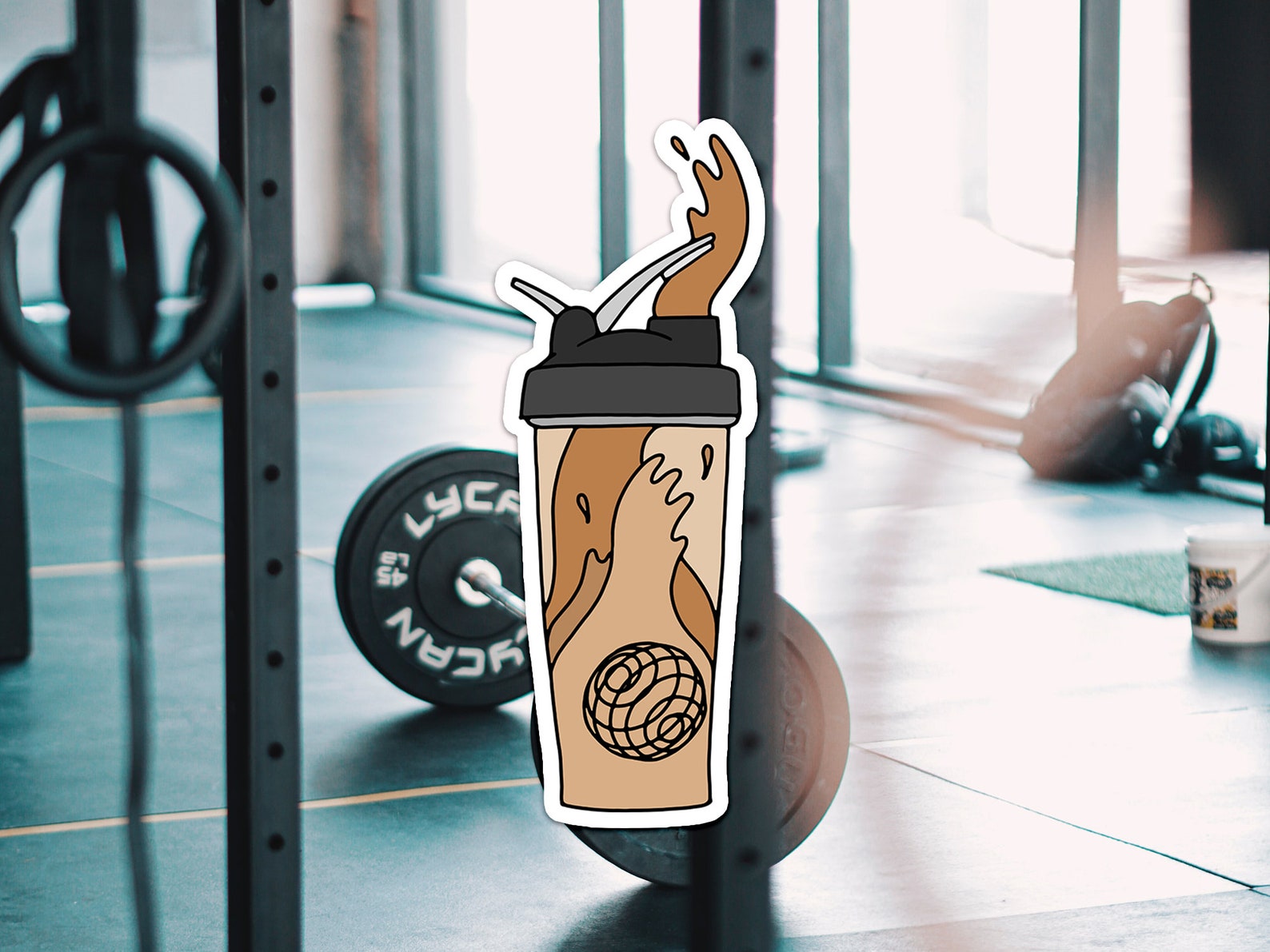 Chocolate Protein Shake Vinyl Sticker - Etsy