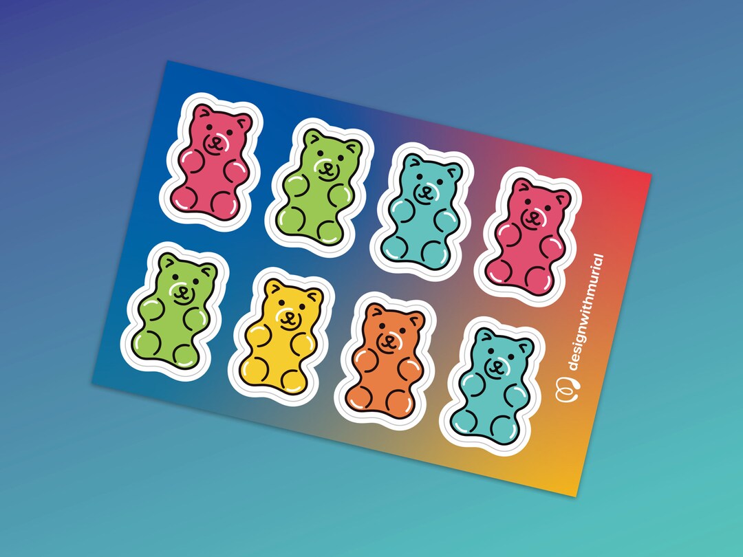 Gummy Bear Vinyl Sticker Sheet - Etsy