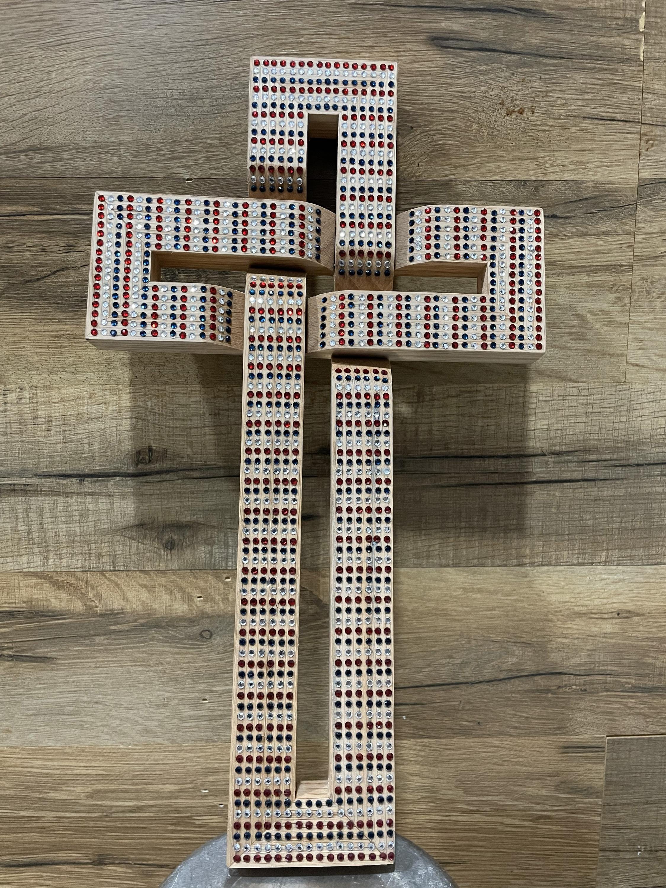 Handmade Wood Crosses With Inlayed Materials - Etsy