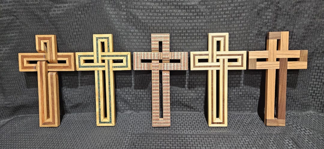 Handmade Wood Crosses With Inlayed Materials - Etsy