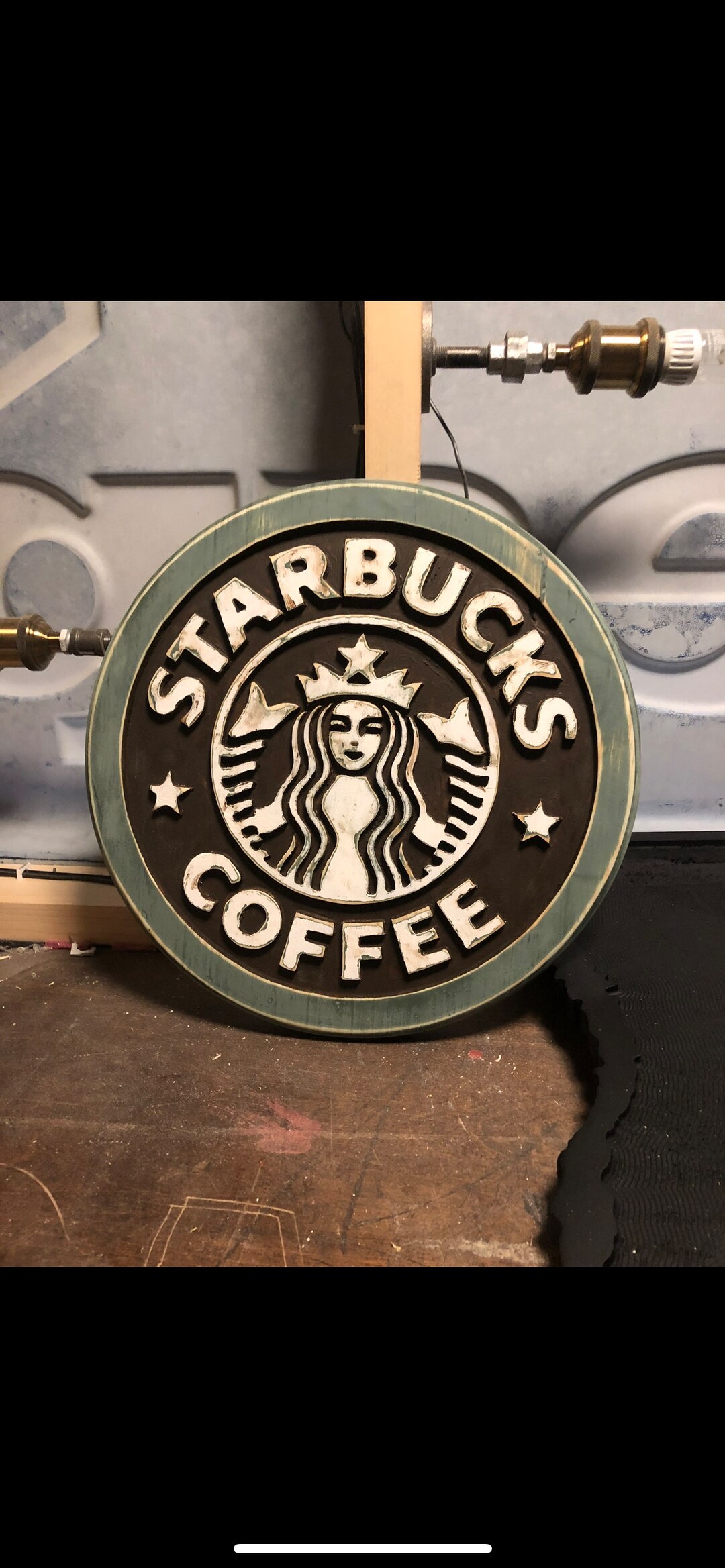Wooden Sign | Starbucks Sign | Bushwood Country Club Sign| Coffee Sign ...