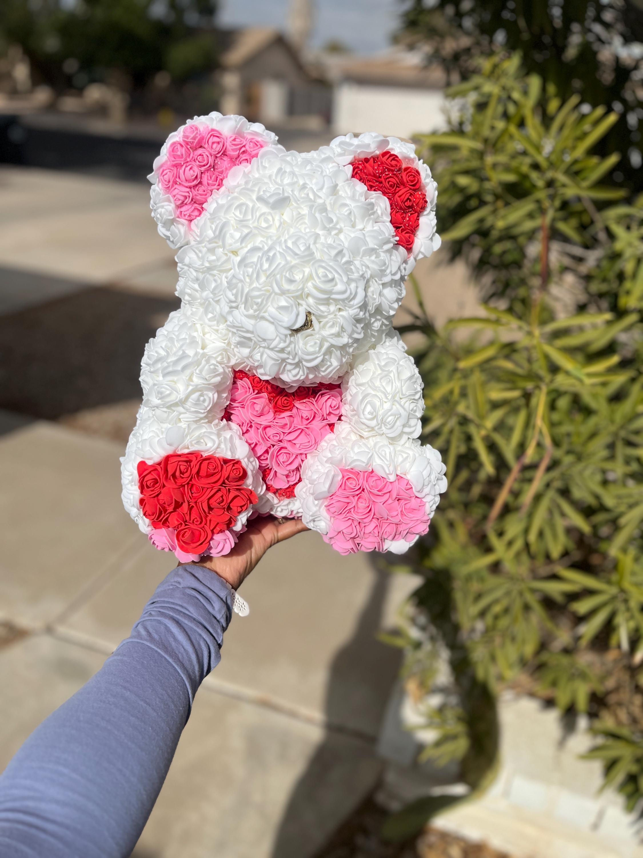 Large Rose Teddy Bear - Etsy