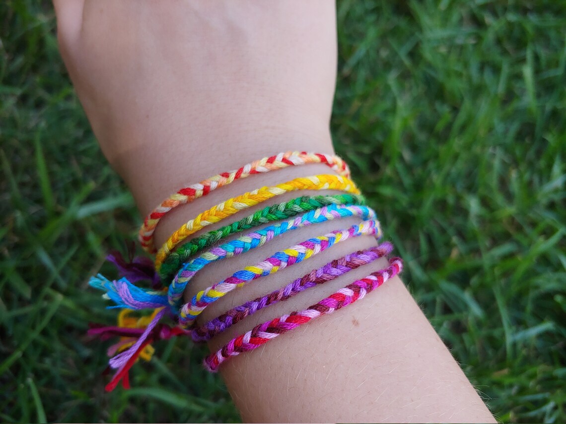 Thin Fishtail Braid Friendship Bracelet Thread Bracelets - Etsy