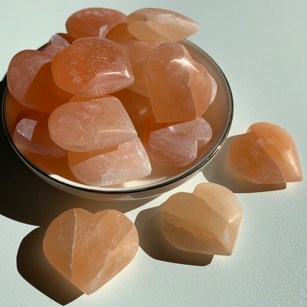 Pink Selenite Heart Valentines Day - Etsy