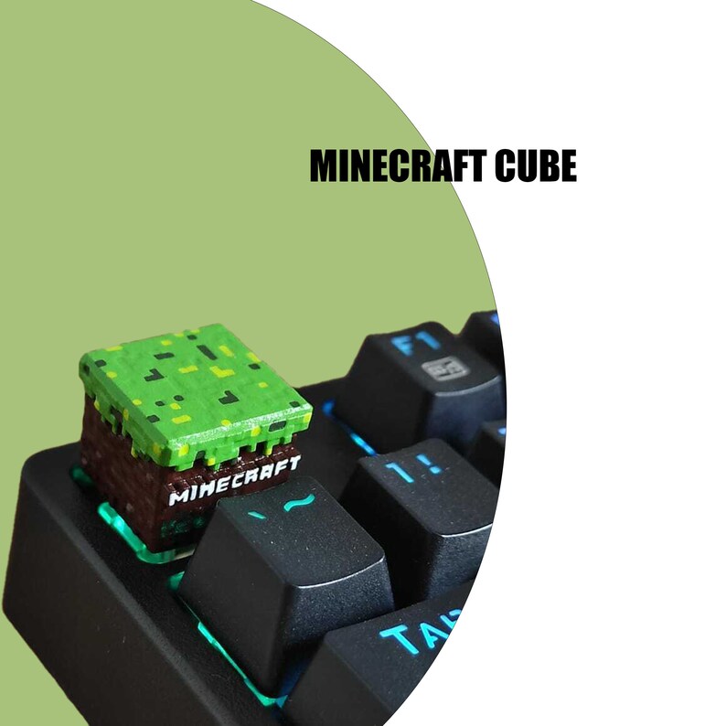 Minecraft Gaming Artisan Keycap Green Stone Handmade Custom Keycap ...