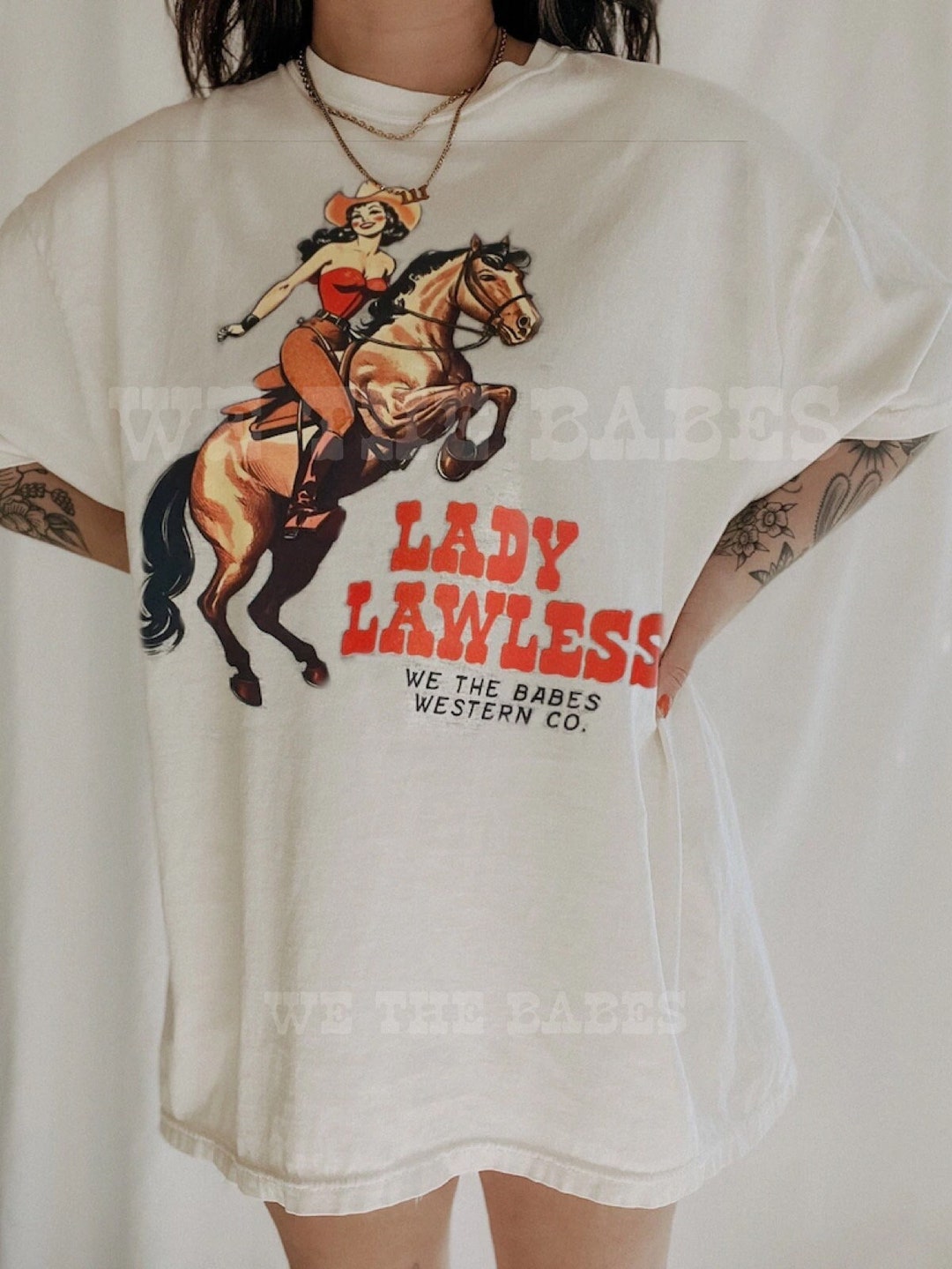 Lady Lawless Graphic Tee, Western Cowgirl Aesthetic Vintage Inspired T ...