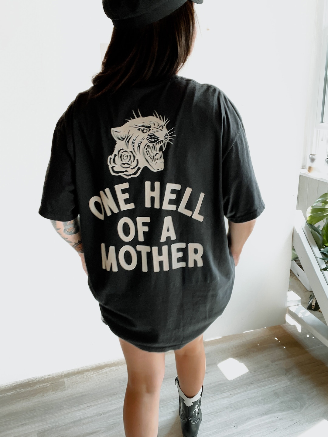 One Hell of A Mother Tee, Trendy Mom Life Tee, Grunge Shirt, Comfort ...