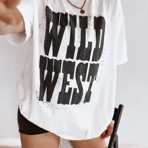 Wild West Minimal Tee, Cowgirl Cowboy Western Tee, Comfort Colors Shirt ...