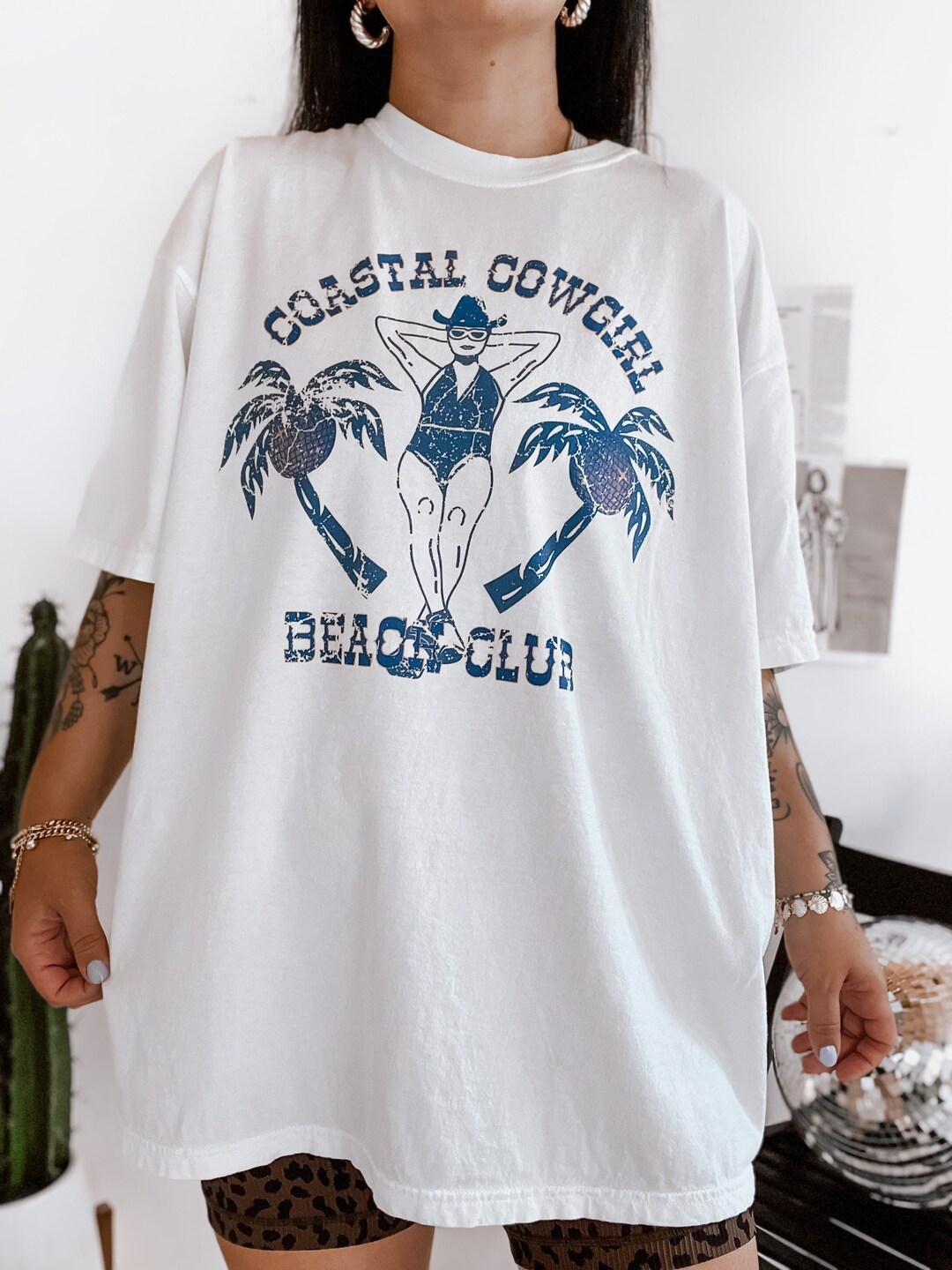 Coastal Cowgirl Beach Club Tee, Comfort Colors Tee, Retro Vintage ...