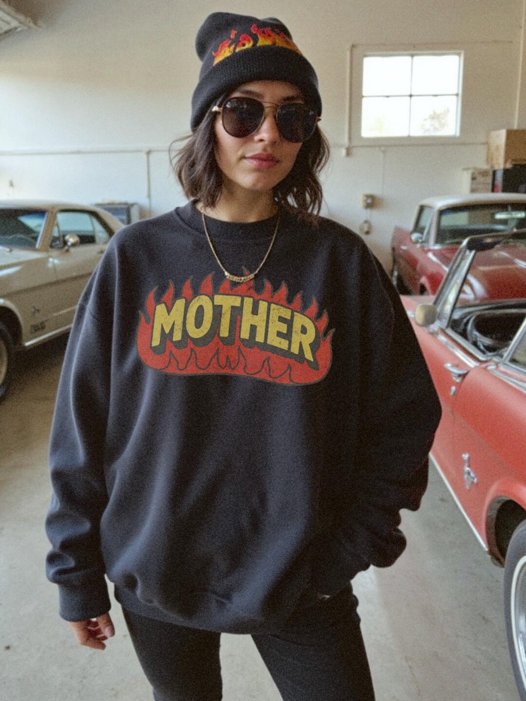 Mother Flaming Sweatshirt, Mom Mama Graphic Sweatshirt, Mother’s Day ...