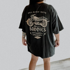 Hell Raisin' Moto Baddies Tee, Motorcycle Tee, Comfort Colors Trendy ...