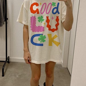 Good Luck Tee, Trendy Dopamine St Patrick’s Lucky Shirt, Girly Preppy ...