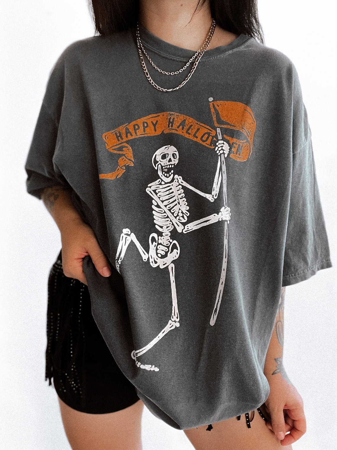 Happy Halloween Skelly Tee, Skeleton Graphic Tee, Comfort Colors ...