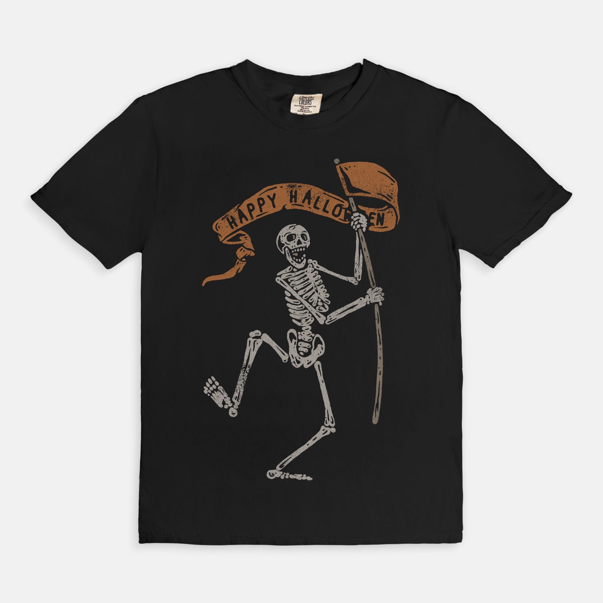 Happy Halloween Skelly Tee, Skeleton Graphic Tee, Comfort Colors ...