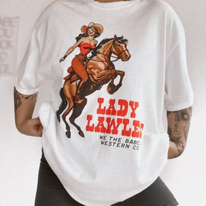 Lady Lawless Graphic Tee, Western Cowgirl Aesthetic Vintage Inspired T ...