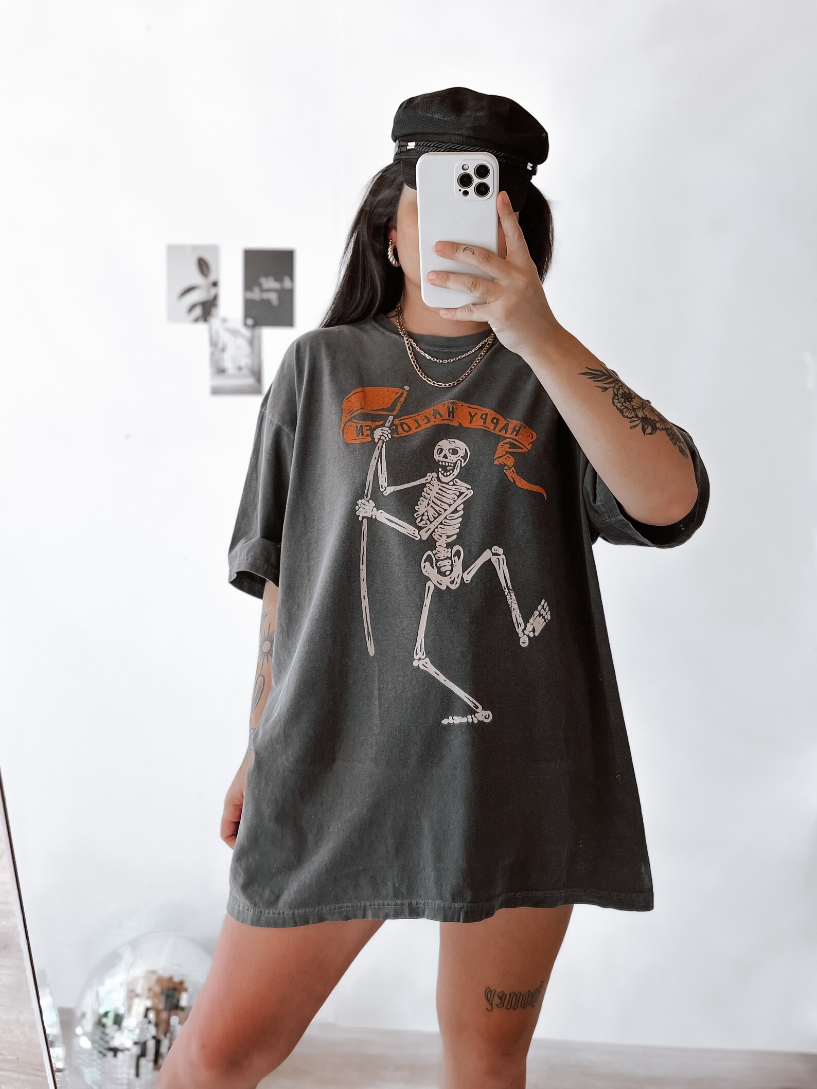 Happy Halloween Skelly Tee, Skeleton Graphic Tee, Comfort Colors ...