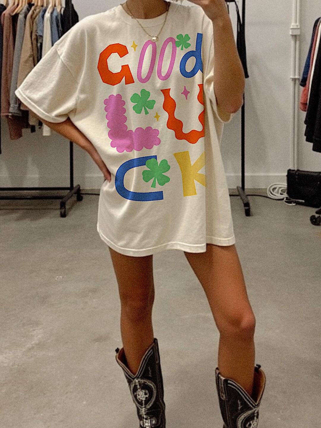 Good Luck Tee, Trendy Dopamine St Patrick’s Lucky Shirt, Girly Preppy ...