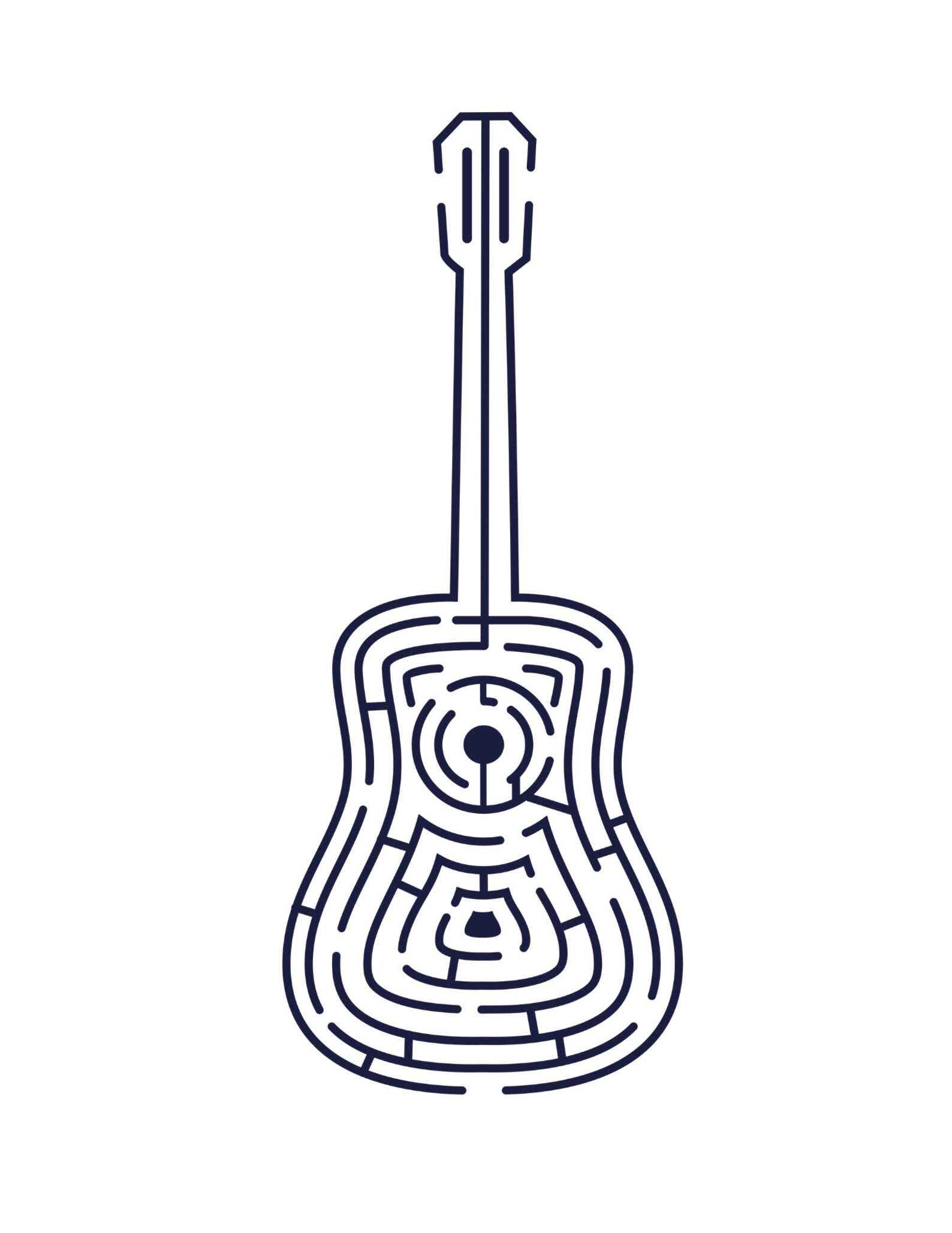 Guitar maze home decor music home decor musical decor wall | Etsy