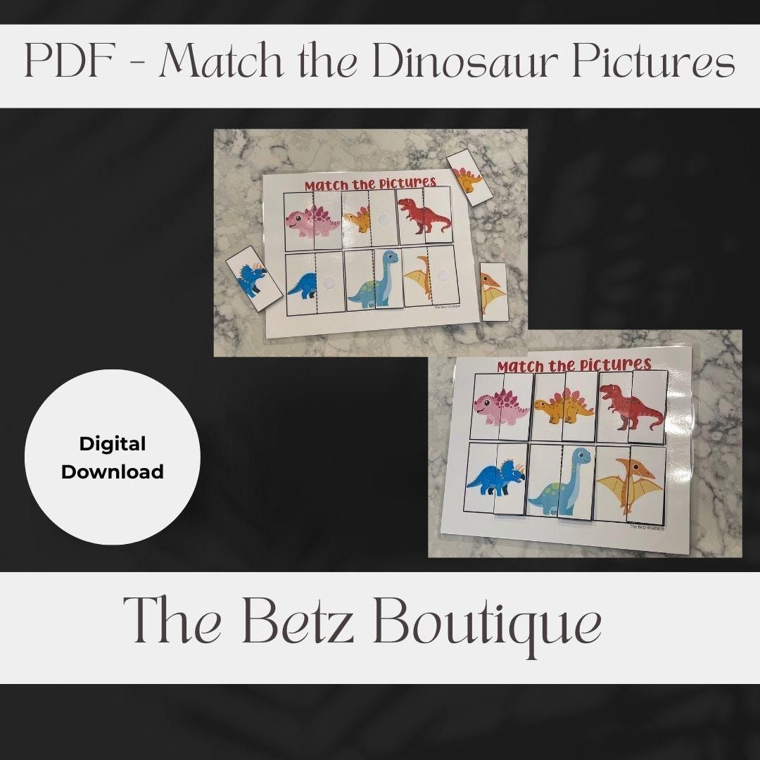 Dinosaur Pattern Matching - Activity Page - Toddler - Daycare ...