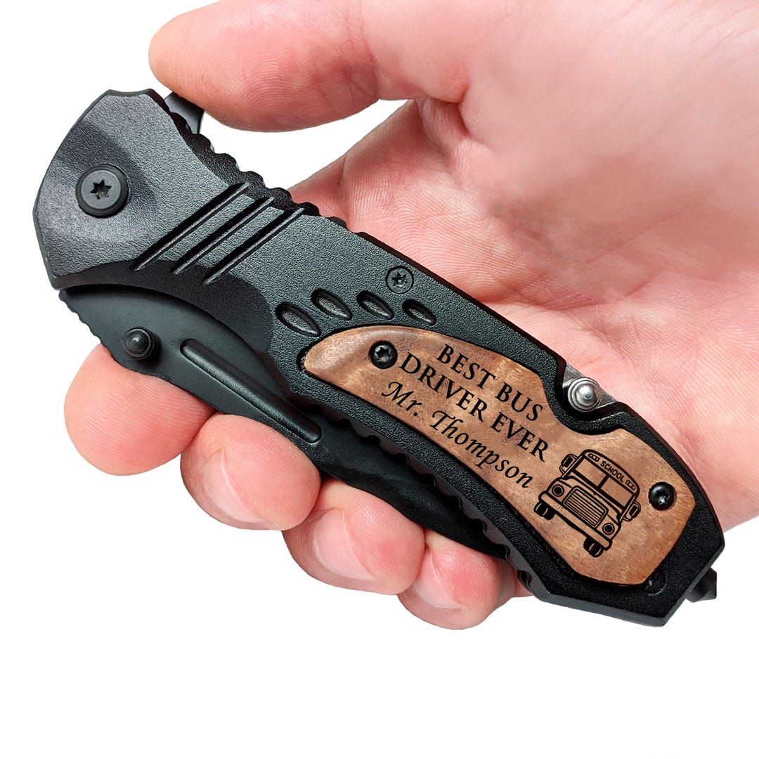 Personalized Bus Driver Pocket Knife: Engraved Appreciation Gift - Etsy