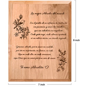 Abuela Gift, Mexican Grandma Gift, Spanish Grandmother Poem, Te Amo ...