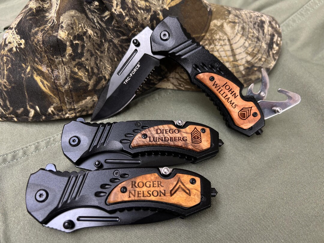 Military Gifts, Personalized US Army Rank Knife, Gift for Military Son ...