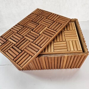 Vintage MCM Bamboo Nesting Boxes Set of 4 1970's Mint Condition Made in ...