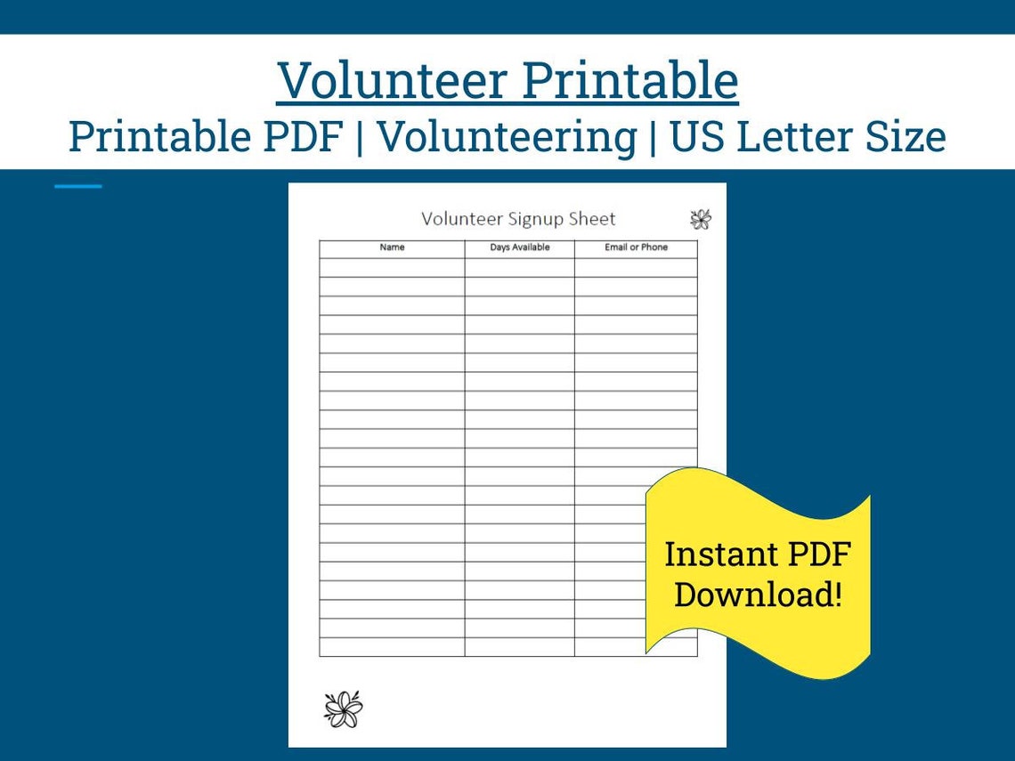Volunteer and Charity Tracker Bundle | Printable Sheets for Tracking ...