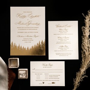 Letterpress Foil Wedding Invitation- Letterpress Mountain Wedding ...