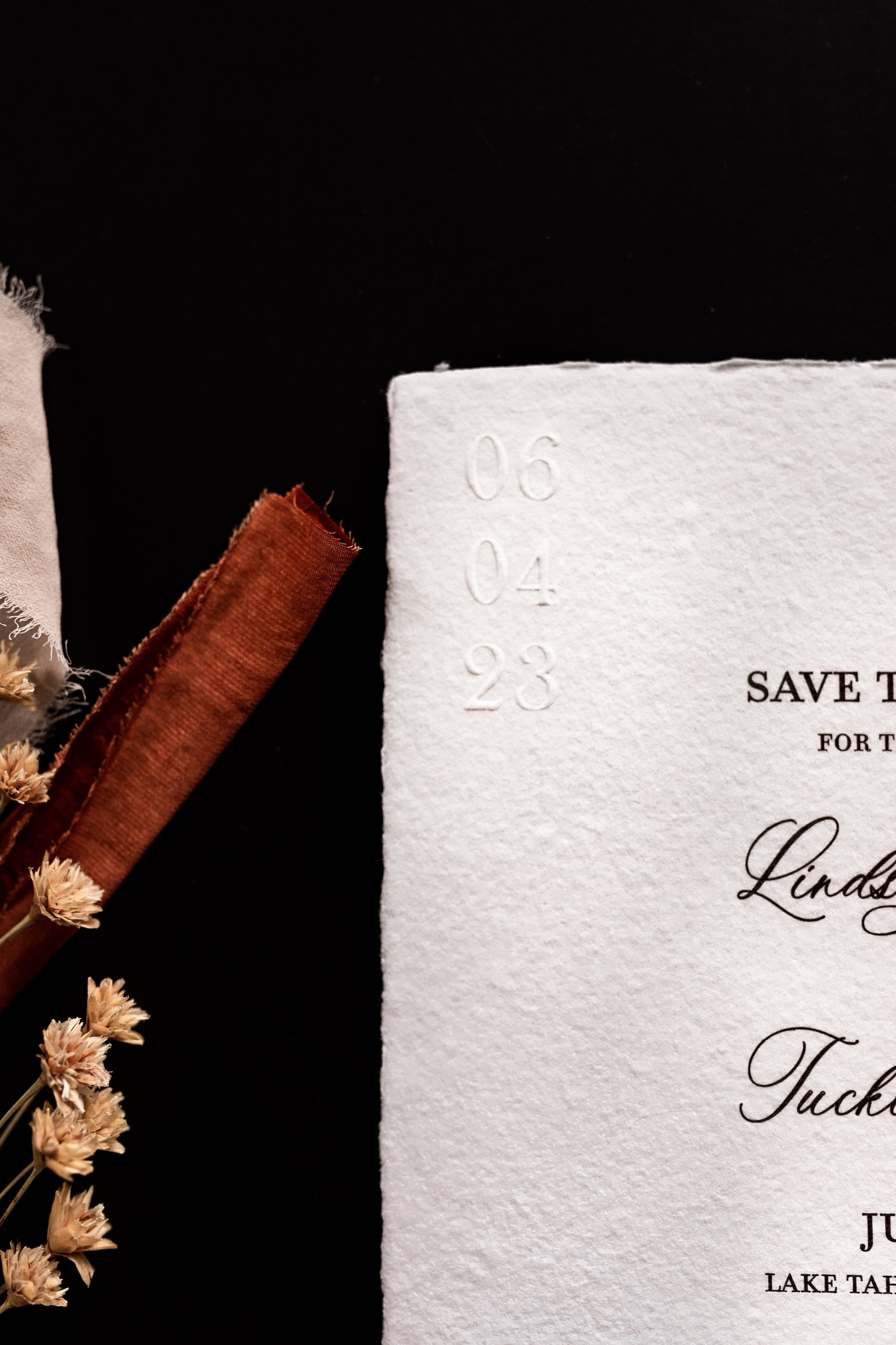Embossed Save the Date on Deckled Paper (sold in Sets of 10) - Etsy