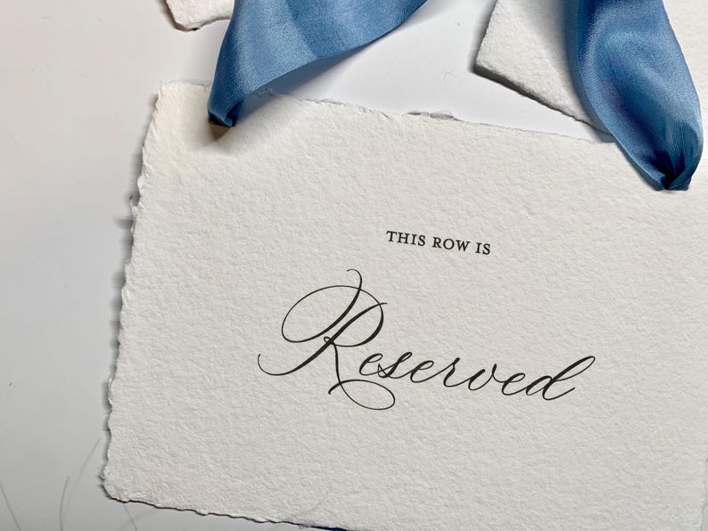 This Row is Reserved Wedding Sign - Hanging Sign With Silk Ribbon ...