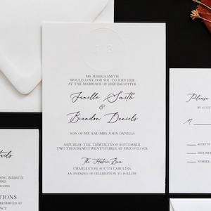 Embossed Initials Wedding Invitation Suite (sold in Sets of 10 ...